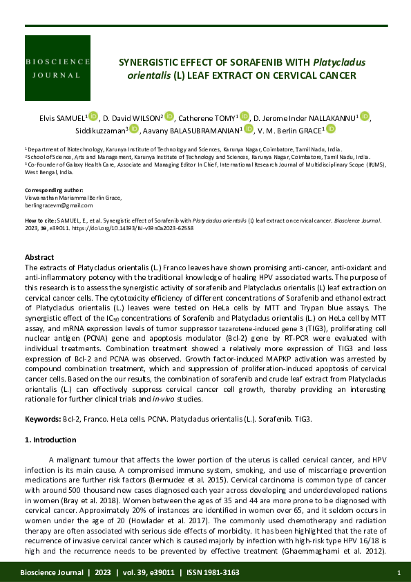 (PDF) Synergistic effect of sorafenib with Platycladus orientalis (L ...