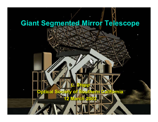 (PDF) Giant segmented mirror telescope | Stephen Strom - Academia.edu
