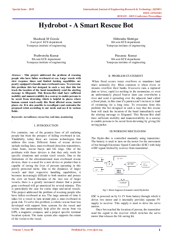 (PDF) Hydrobot - A Smart Rescue Bot