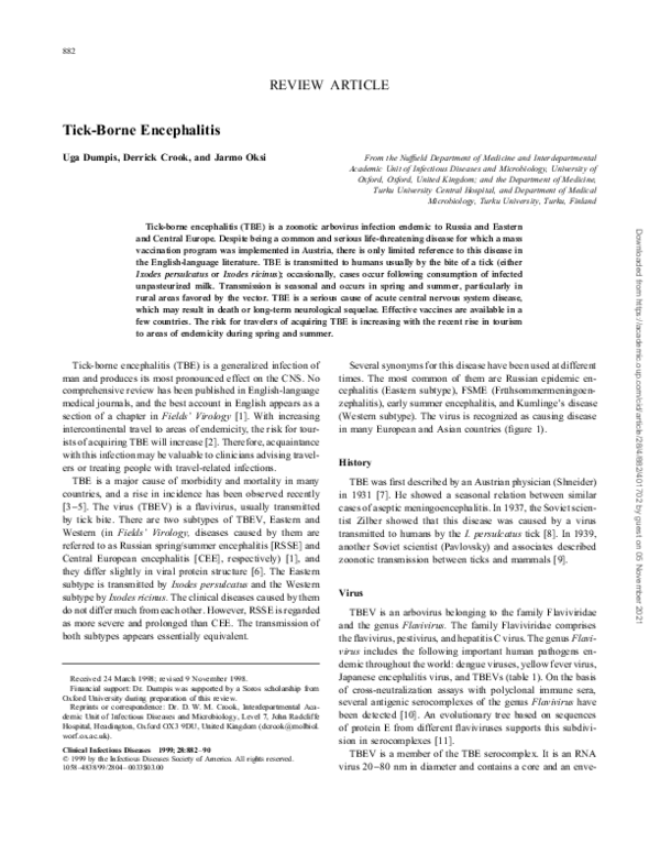 (PDF) Tick‐Borne Encephalitis