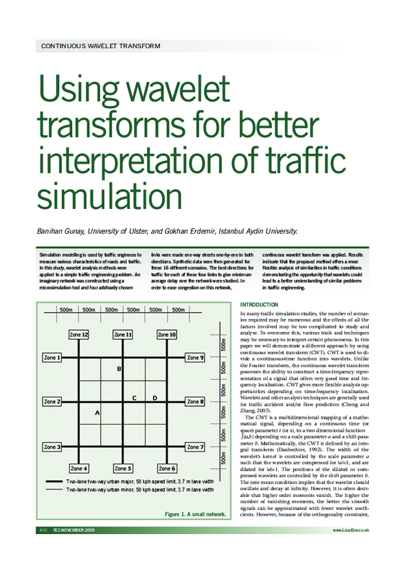 (PDF) Using wavelet transforms for better interpretation of traffic simulation