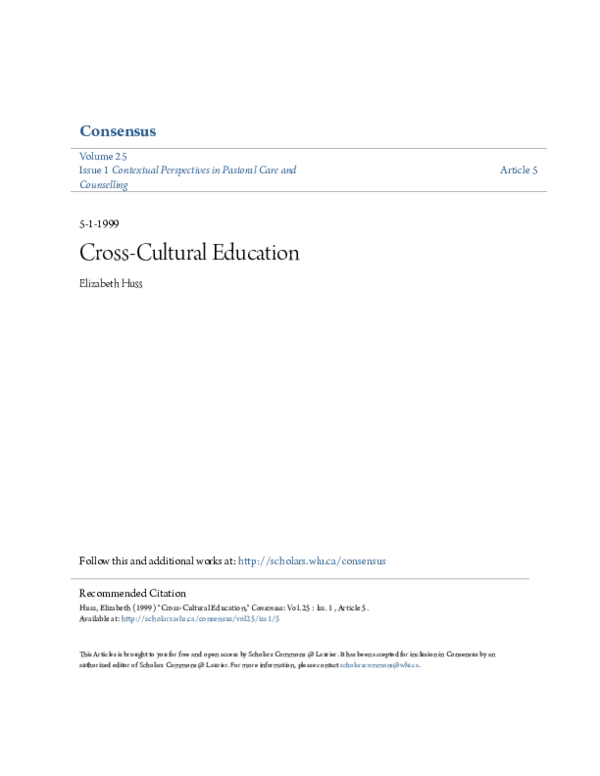 (PDF) Cross-cultural Education