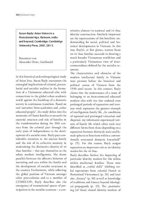 (PDF) Susan Bayly: Asian Voices in a Postcolonial Age. Vietnam, India ...