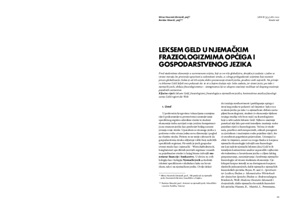 (PDF) Lexeme Geld in german phraseologisms of general language and ...