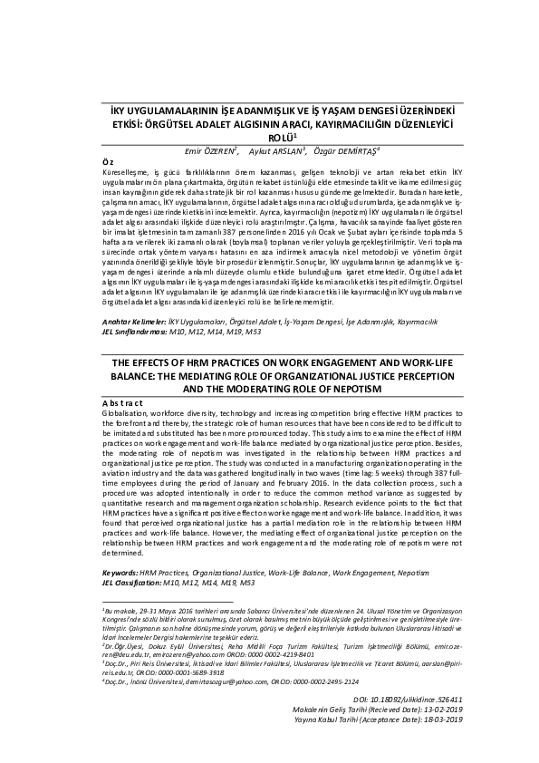 (PDF) The Effects of HRM Practices on Work Engagement and Work-Life Balance: The Mediating Role ...