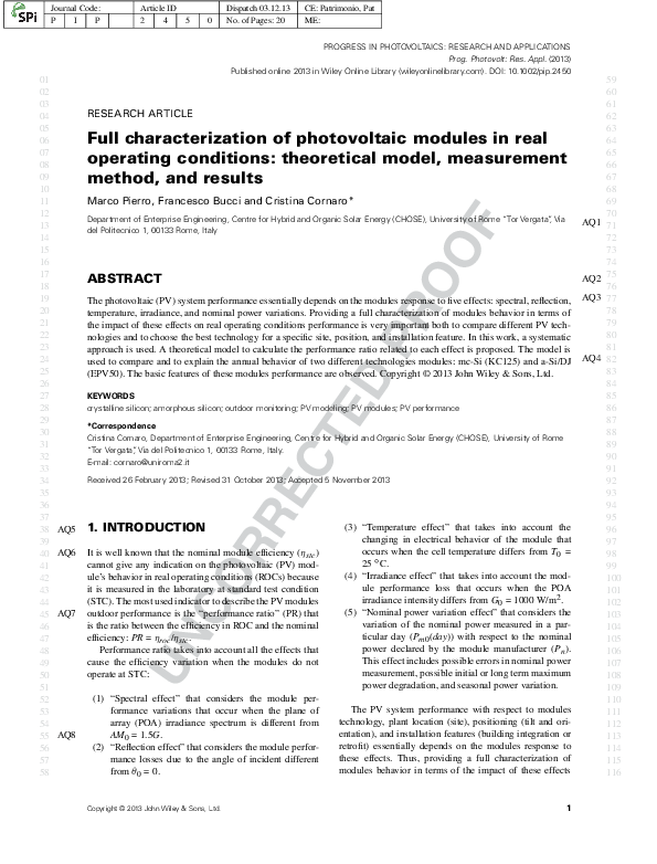 (PDF) Full characterization of photovoltaic modules in real operating ...