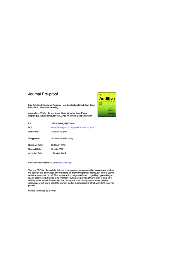 (PDF) Fast solution strategy for transient heat conduction for ...