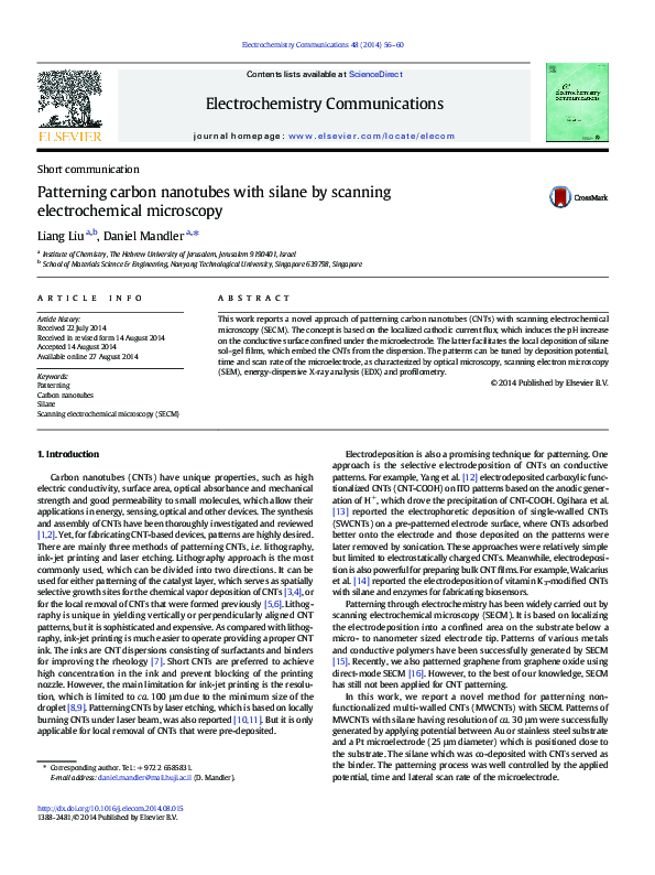 (PDF) Patterning carbon nanotubes with silane by scanning ...