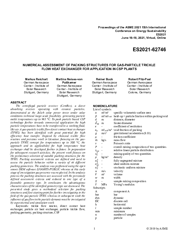 (PDF) Numerical Assessment of Packing Structures for Gas-Particle ...