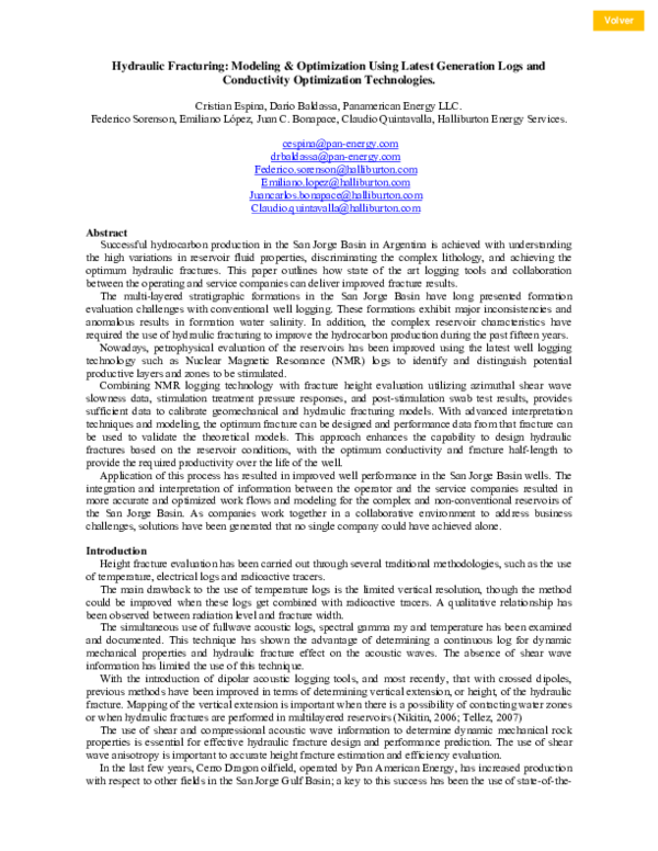 (PDF) Hydraulic Fracturing: Modeling and Optimization Using Latest ... (PDF) Hydraulic Fracturing: Modeling and Optimization Using Latest ...