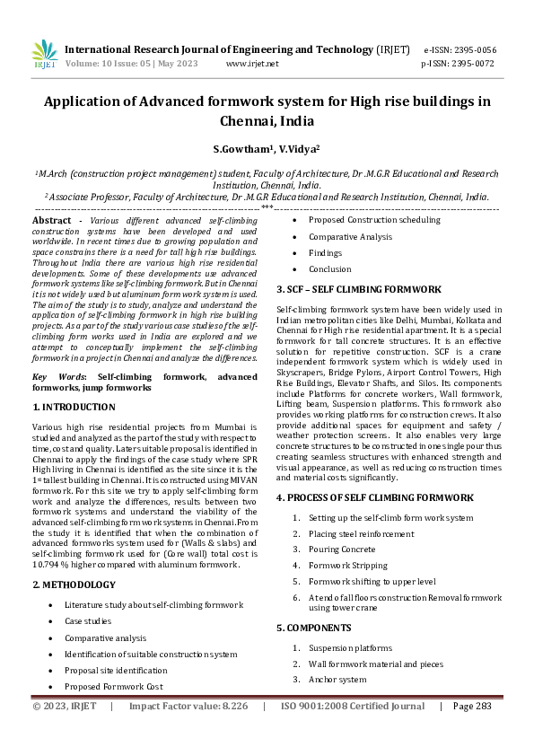 (PDF) Application of Advanced formwork system for High rise buildings ...