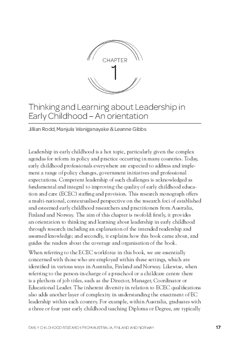 (PDF) Thinking and learning about leadership in early childhood: an ...