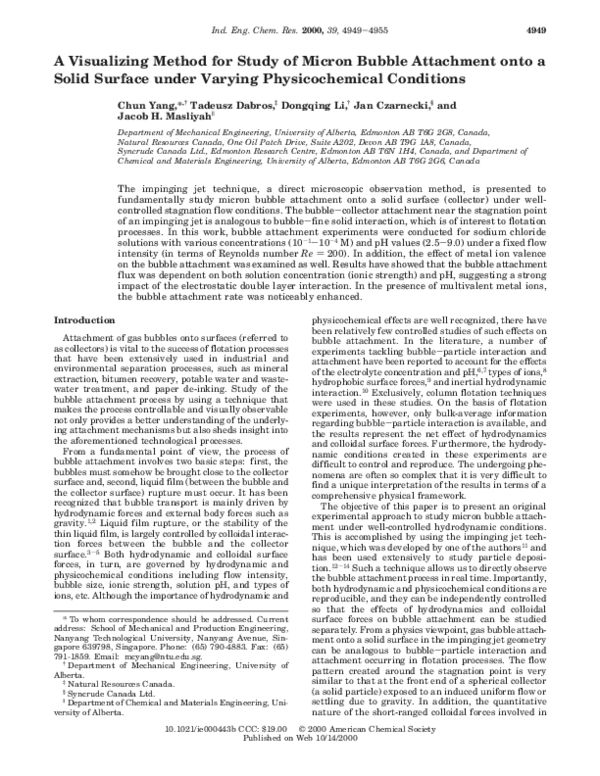 (PDF) A Visualizing Method for Study of Micron Bubble Attachment onto a ...