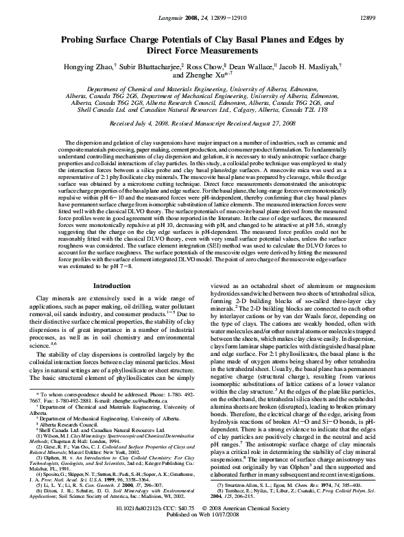 (PDF) Probing Surface Charge Potentials of Clay Basal Planes and Edges ...