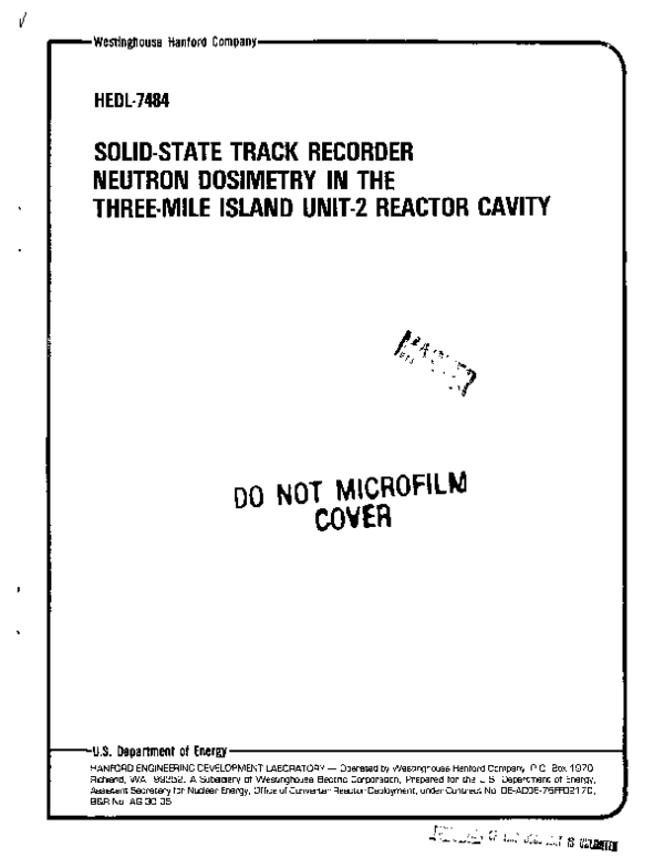 (PDF) Solid-state track recorder neutron dosimetry in the Three-Mile ...