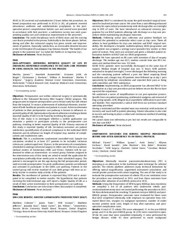 (PDF) ERAS-apptimize: Improving reported quality of life by enhancing ...