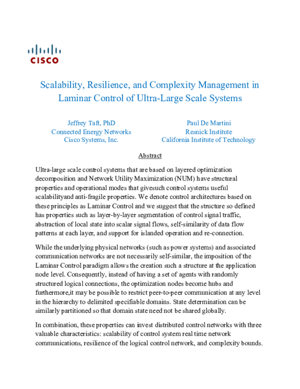 (PDF) Scalability , Resilience , and Complexity Management in Laminar ...