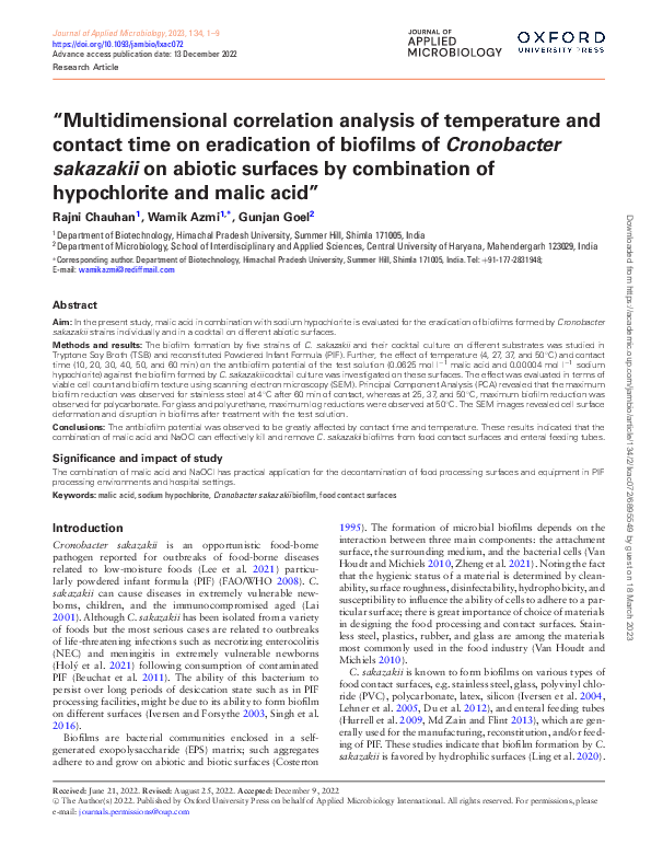 (PDF) “Multidimensional correlation analysis of temperature and contact ...