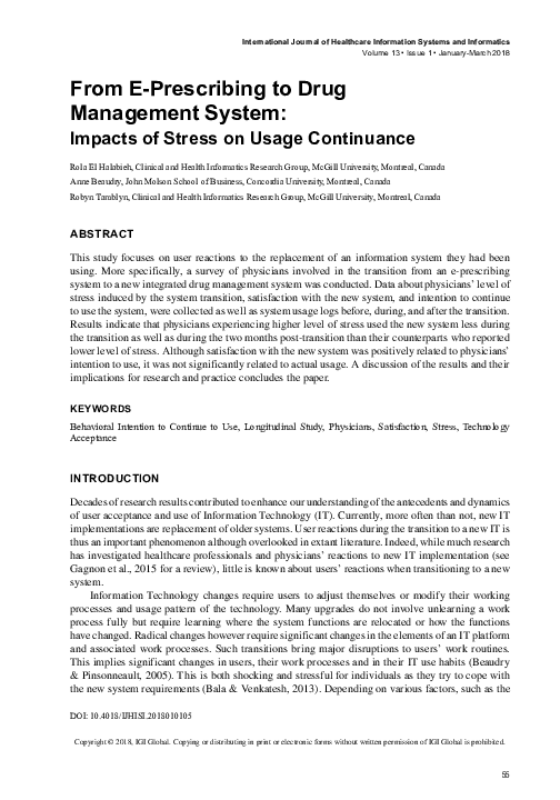 (PDF) From E-Prescribing to Drug Management System | Anne Beaudry ...