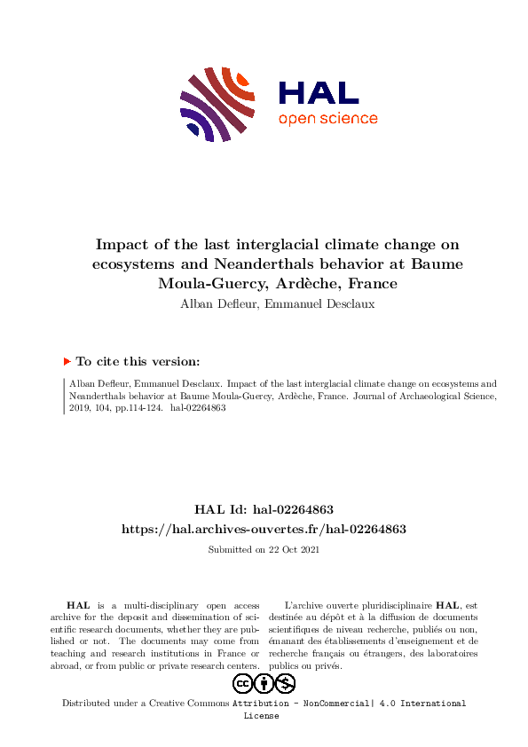 (PDF) Impact of the last interglacial climate change on ecosystems and ...