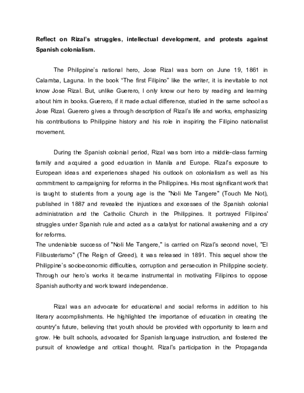 (DOC) Rizal - activity 1