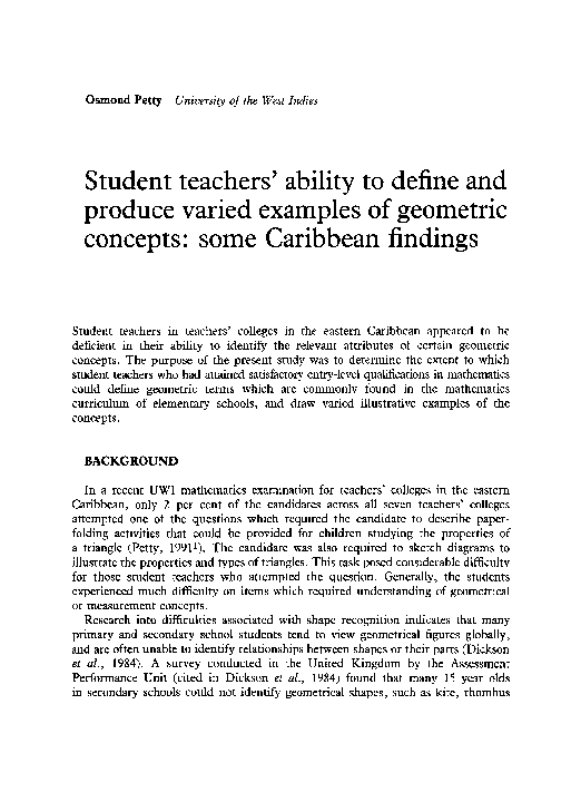 (PDF) Student teachers’ ability to define and produce varied examples ...