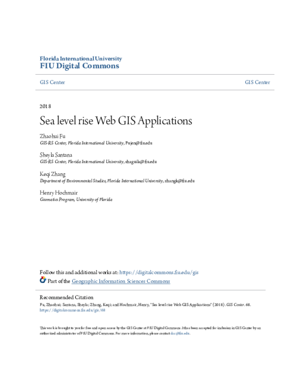 (PDF) Sea level rise Web GIS Applications