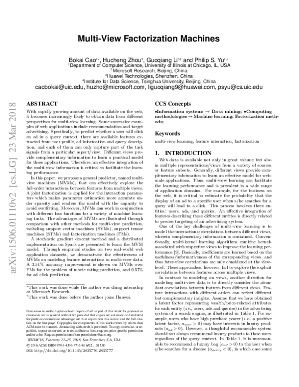 (PDF) Multi-view Machines