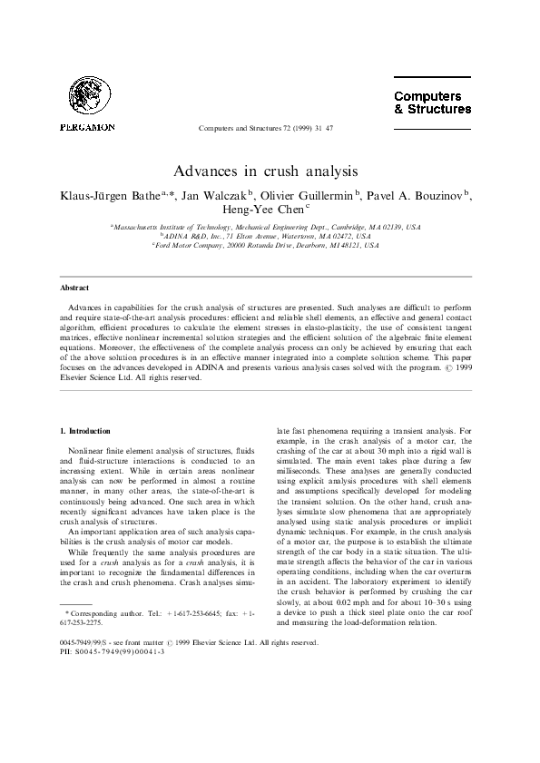 (PDF) Advances in crush analysis