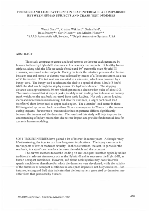 (PDF) Pressure and Load Patterns on Seat Interface: A Comparison ...