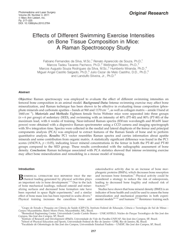 (PDF) Effects of Different Swimming Exercise Intensities on Bone Tissue Composition in Mice: A ...