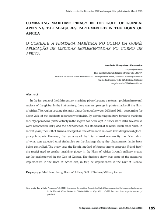 (PDF) Combating Maritime Piracy in the Gulf of Guinea: Applying the ...