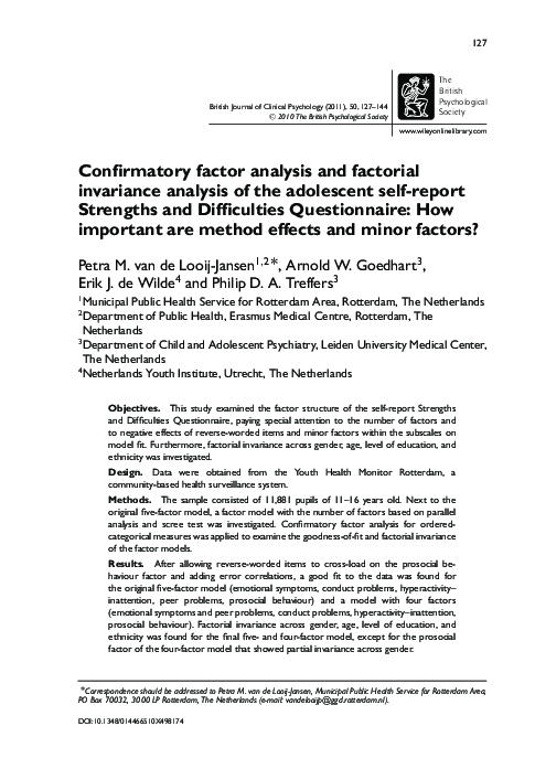 (PDF) Confirmatory factor analysis and factorial invariance analysis of the adolescent self ...