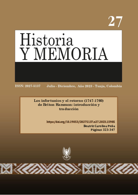 (PDF) Los infortunios y el retorno (1747-1760) de Briton Hammon ...