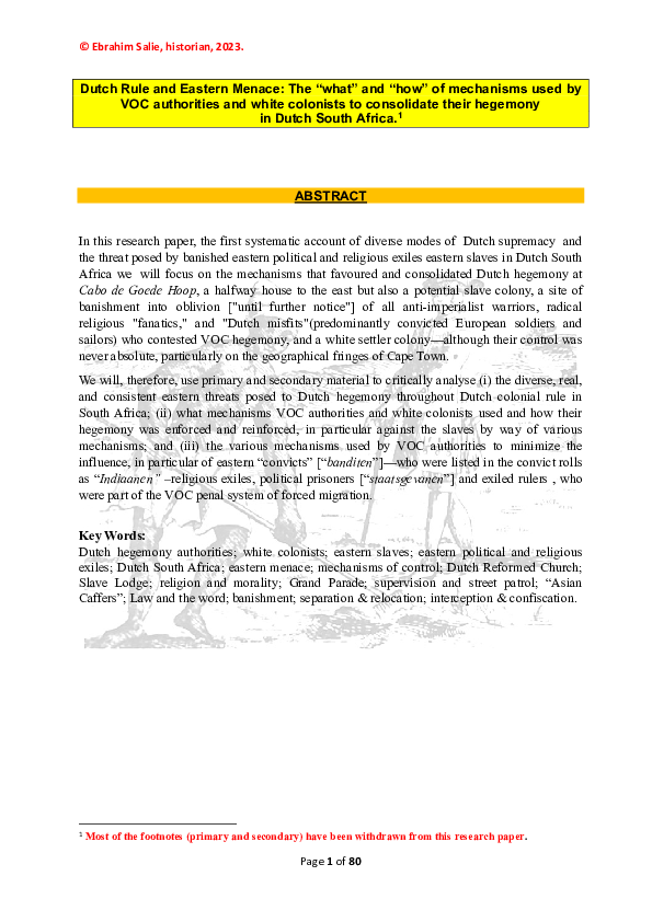 (PDF) Dutch Rule and Eastern Menace: The "what" and "how" of mechanisms ...