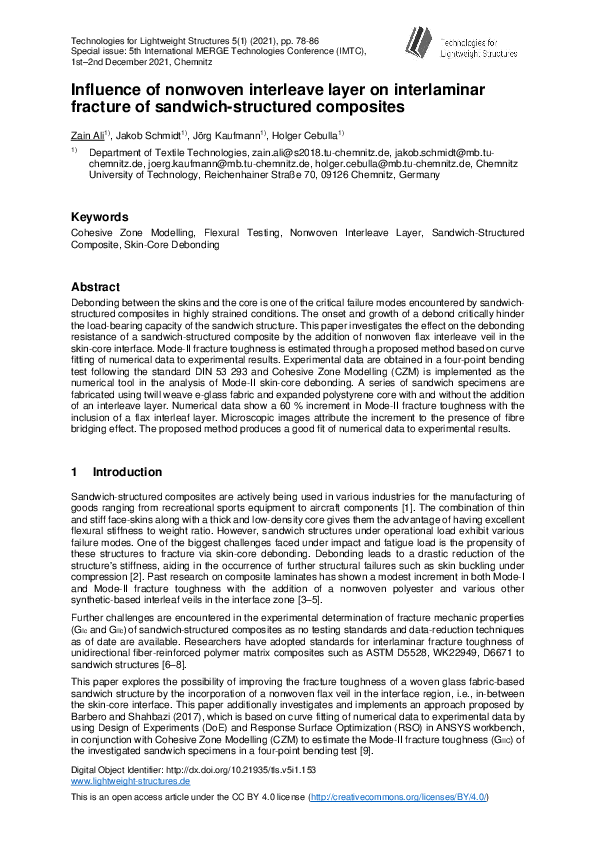 (PDF) Influence of nonwoven interleave layer on interlaminar fracture ...