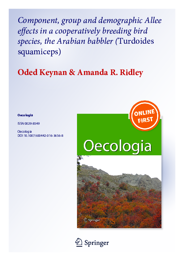 (PDF) Component, group and demographic Allee effects in a cooperatively ...