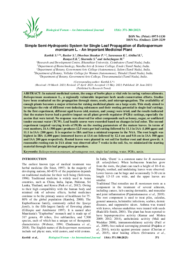 (PDF) Simple Semi-Hydroponic System for Single Leaf Propagation of ...