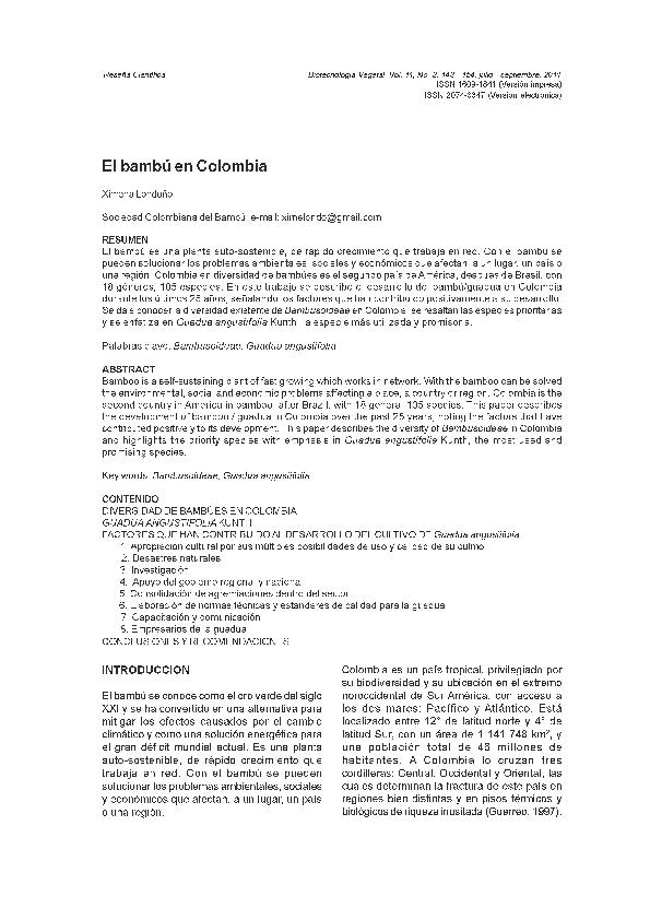 (PDF) El bambú en Colombia