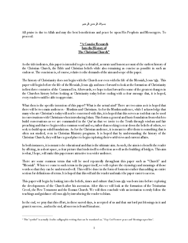 (PDF) A Brief History of Christianity