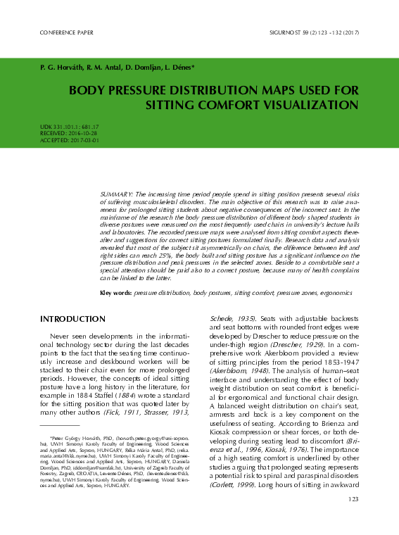 (PDF) Body pressure distribution maps used for sitting comfort ...