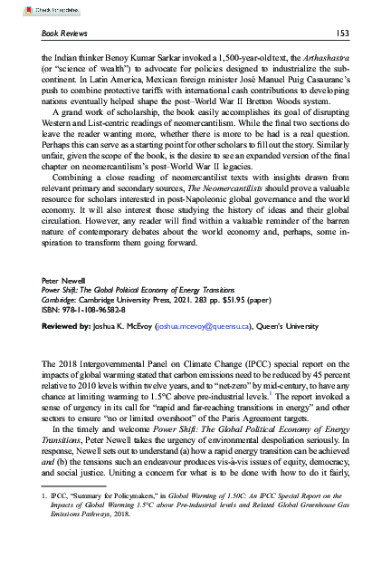 (PDF) [Book Review] Power shift: The global political economy of energy ...