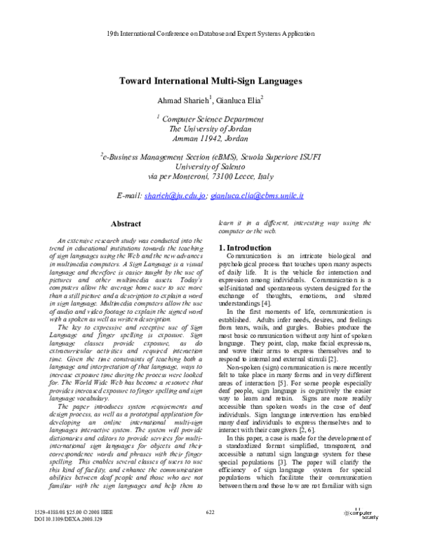 (PDF) Toward International Multi-sign Languages