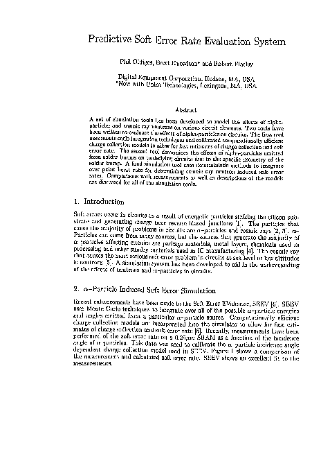 Predictive Soft Error Rate Evaluation System