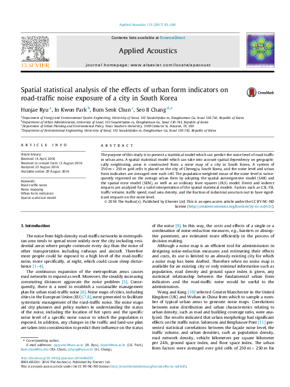(PDF) Spatial statistical analysis of the effects of urban form ...