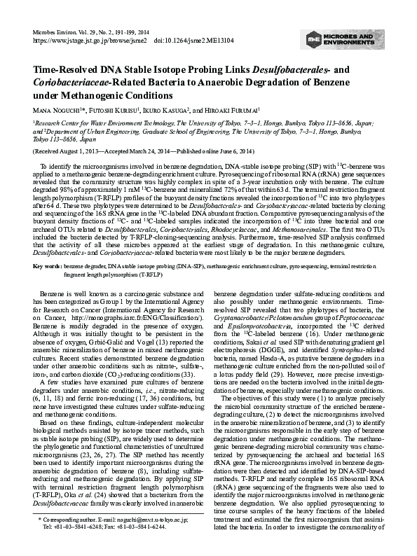 (PDF) Time-Resolved DNA Stable Isotope Probing Links Desulfobacterales ...
