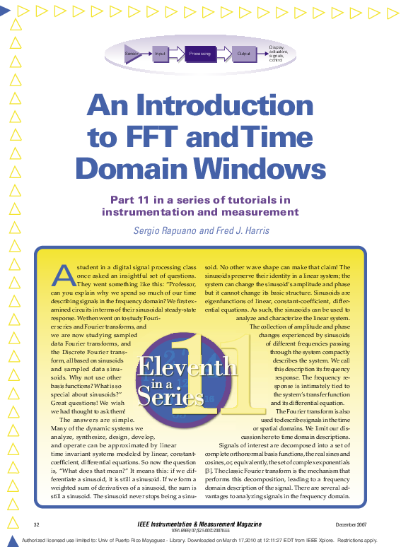 (PDF) An introduction to FFT and time domain windows