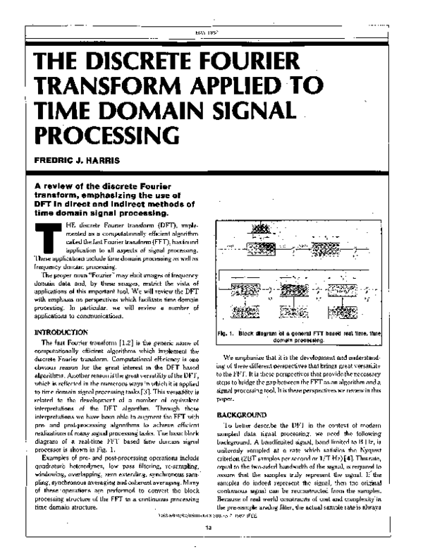 (PDF) DFT Applications in Time Domain Processing
