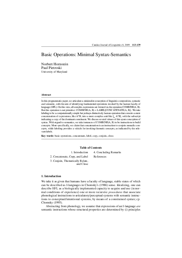 (PDF) Basic operations: Minimal syntax-semantics