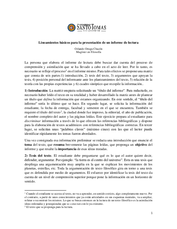 (PDF) Lineamientos básicos para la presentación de un informe de lectura (PDF) Lineamientos básicos para la presentación de un informe de lectura
